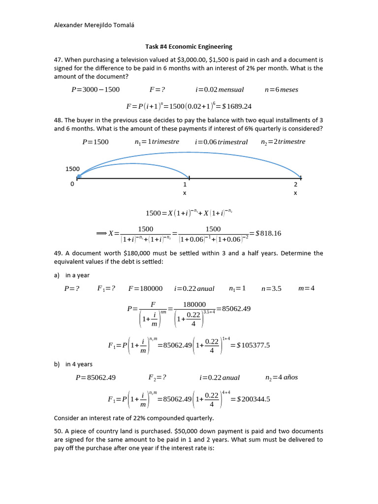 Task 4 Economic Engineering | PDF | Interest | Debt