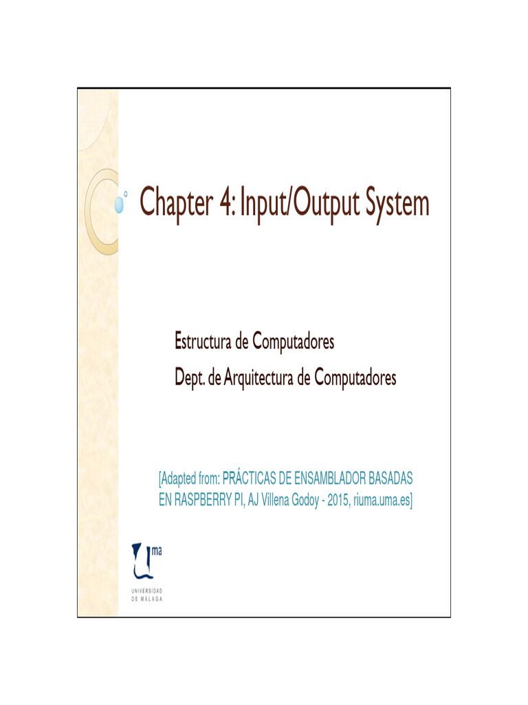 Chapter 4 Input Output System | PDF | Input/Output | Manufactured Goods