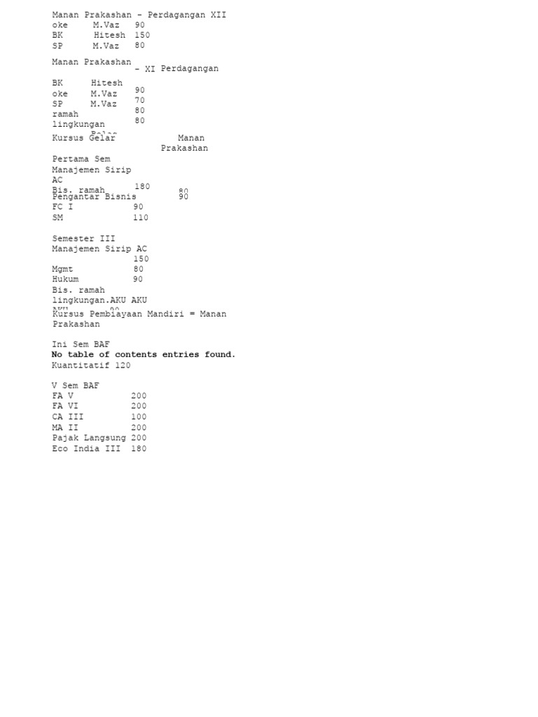Kitab Manan Prakashan (Xi, Xii, Bcom, Baf) | PDF