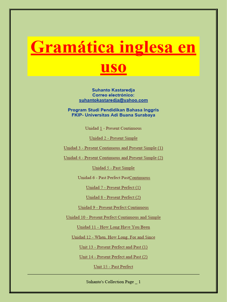 Gramática Inglesa en Uso | PDF | Gramática inglesa | Morfología