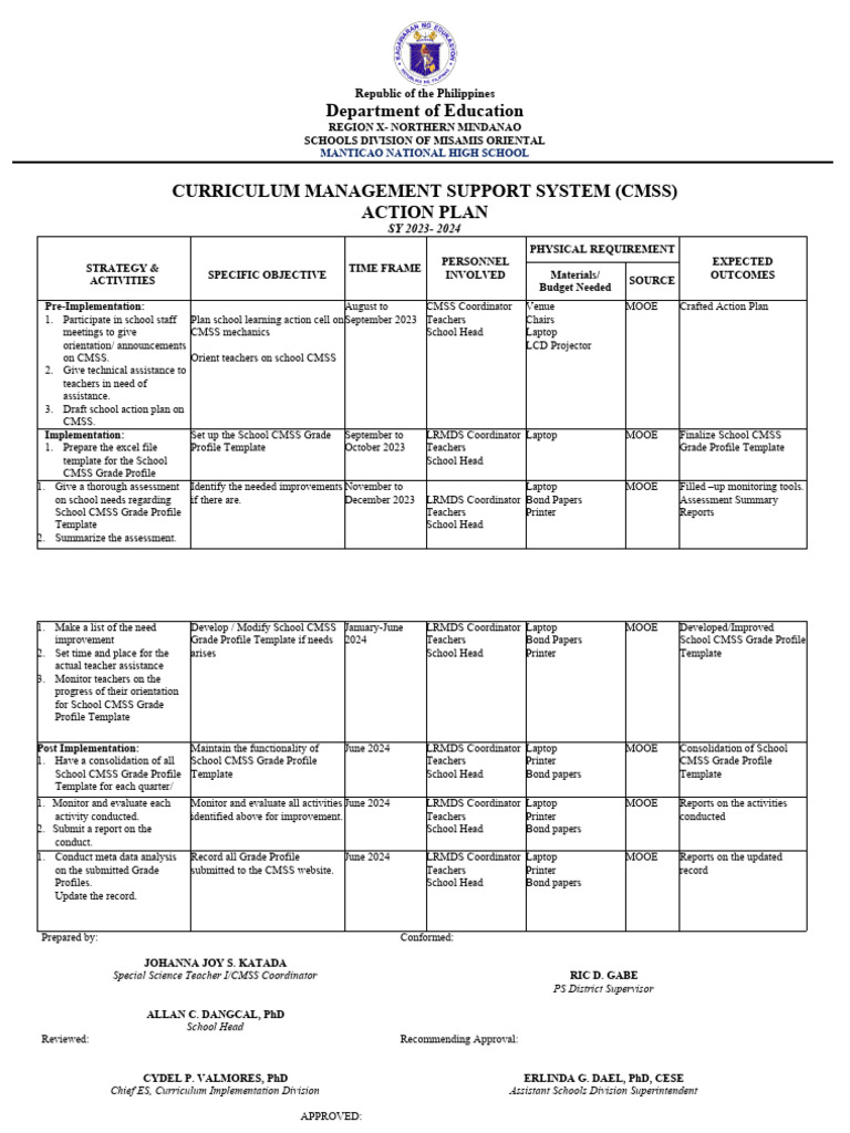 CMSS Action-Plan | PDF