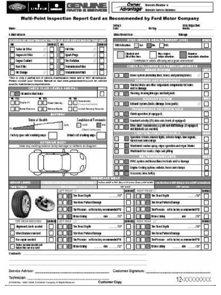 Checklist Ford | PDF