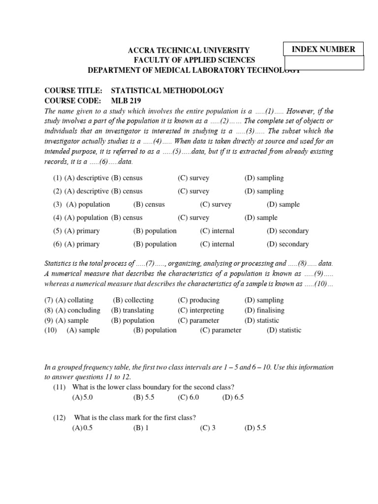 Full Practice Questions Sample | PDF | Mean | Level Of Measurement