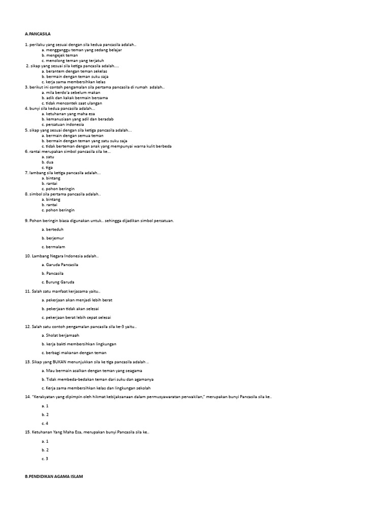 Soal SD Kelas 1 | PDF