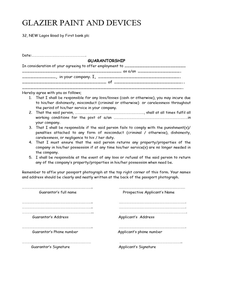 Guarantors FORM - Doc BA | PDF | Common Law | Justice