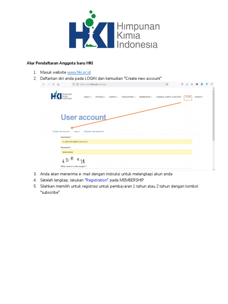 Alur Pendaftaran Anggota Baru HKI | PDF