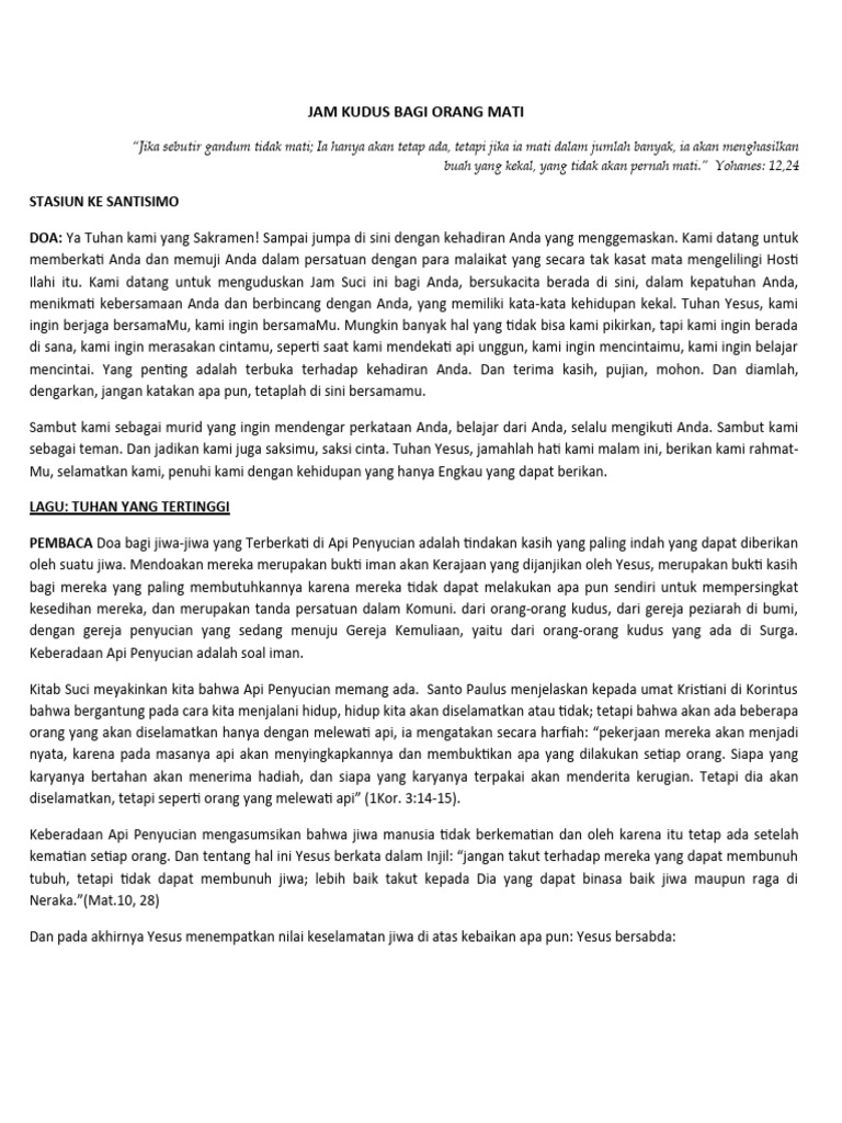 Jam Suci Untuk Orang Mati | PDF