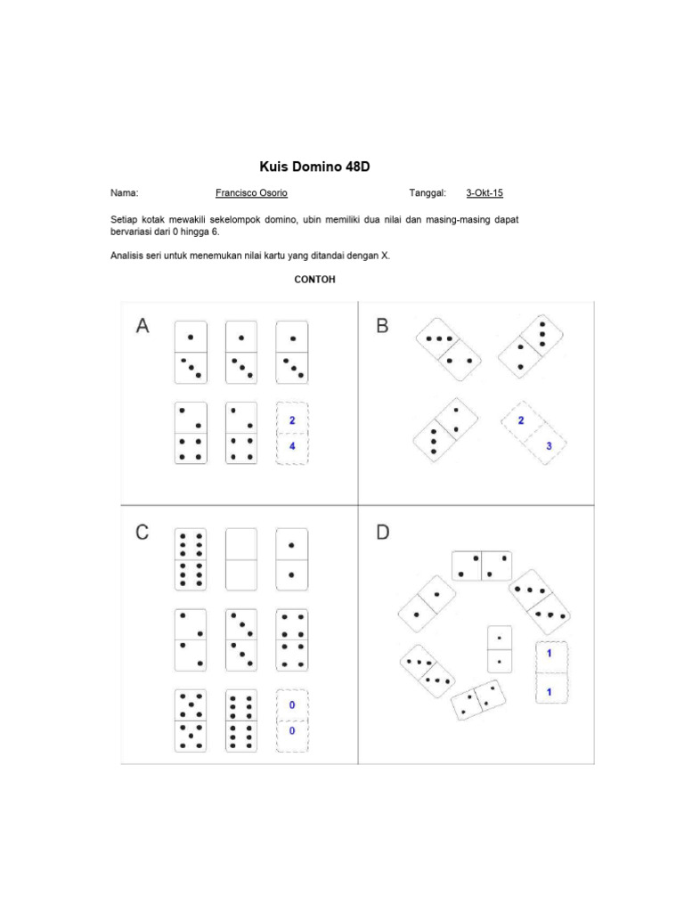Hasil Tes Domino D48 Francisco Osorio | PDF