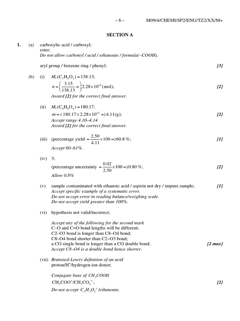 MS Chemistry Paper 2 TZ2 SL Markscheme-4 | PDF | Acid | Carboxylic Acid