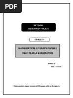 Math Lit Grade 11 P1 Nov Exam Exemplar Memo 2024 | PDF | Mathematics