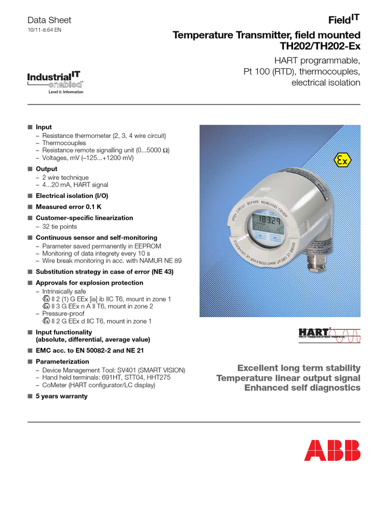 Abb TH202 | Download Free PDF | Thermocouple | Electrical Engineering