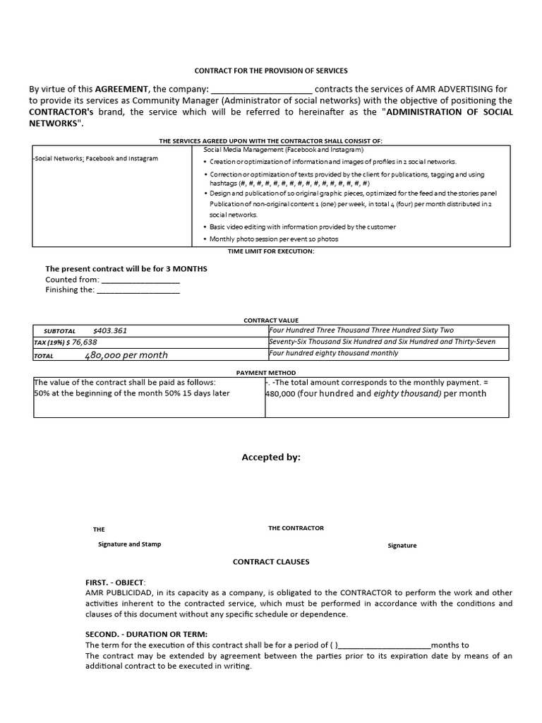 Community Manager Contract Model | PDF | Social Media | Popular Culture ...