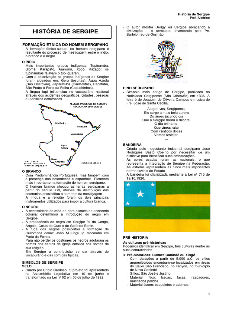 História de Sergipe Alberico | PDF