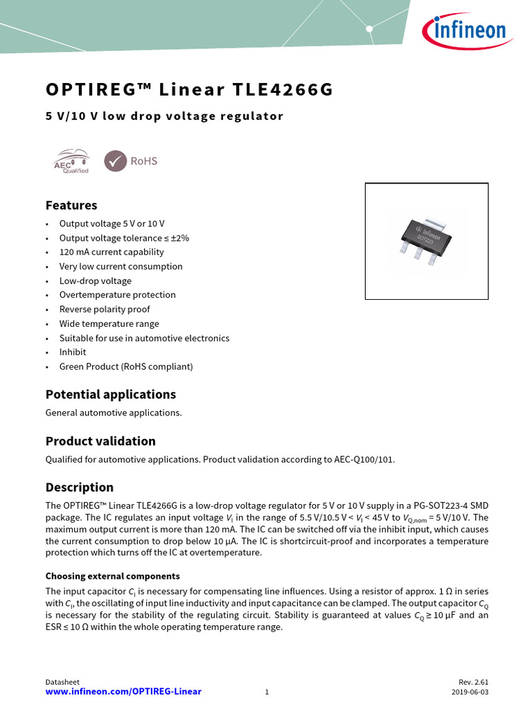 Infineon TLE4266 DataSheet v02 - 61 EN 1662175 | PDF | Electronics | Manufactured Goods