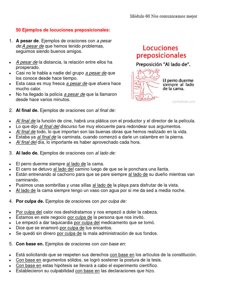 Locuciones Preposicionales | PDF