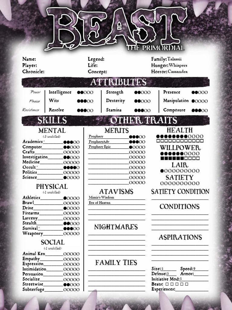 Character Attributes Overview | PDF