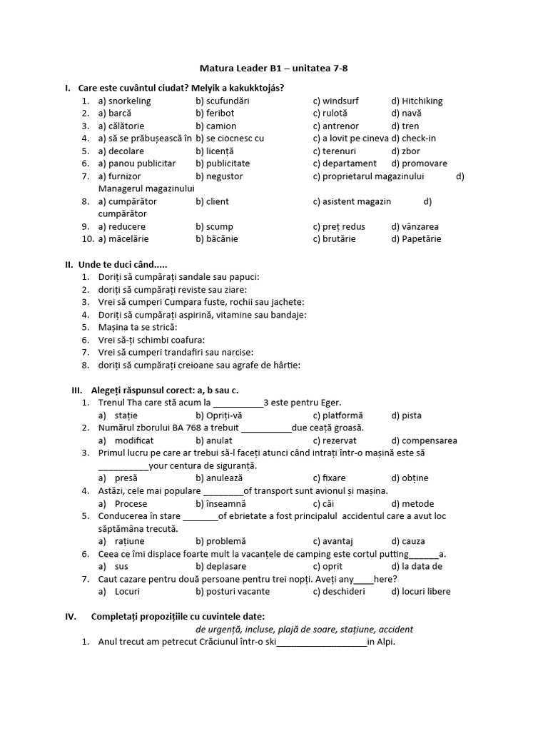 Matura Leader B1 | PDF