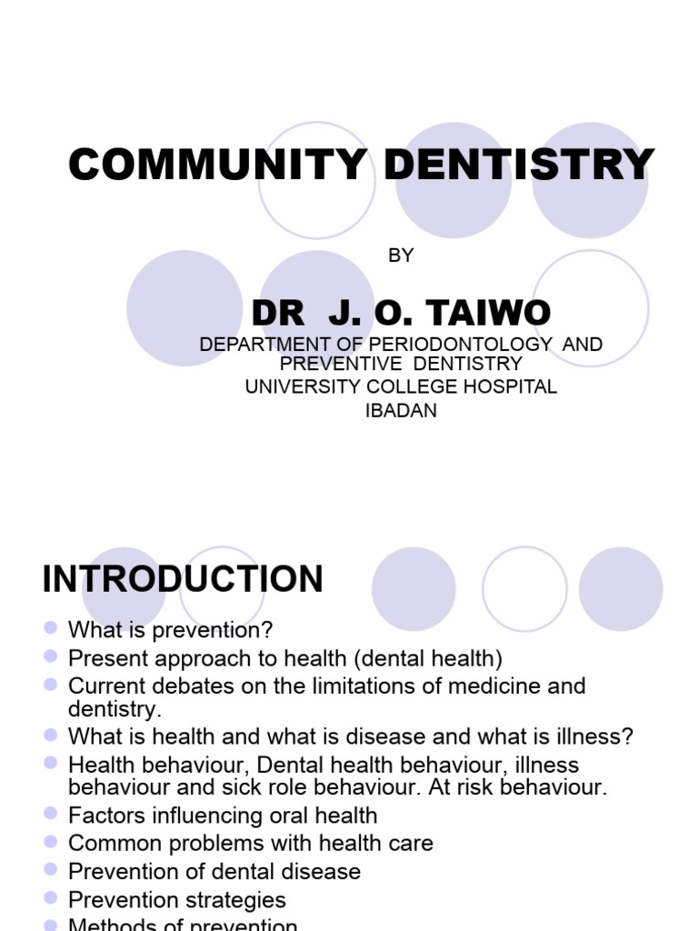 Community Dentistry and Disease Prevention | PDF