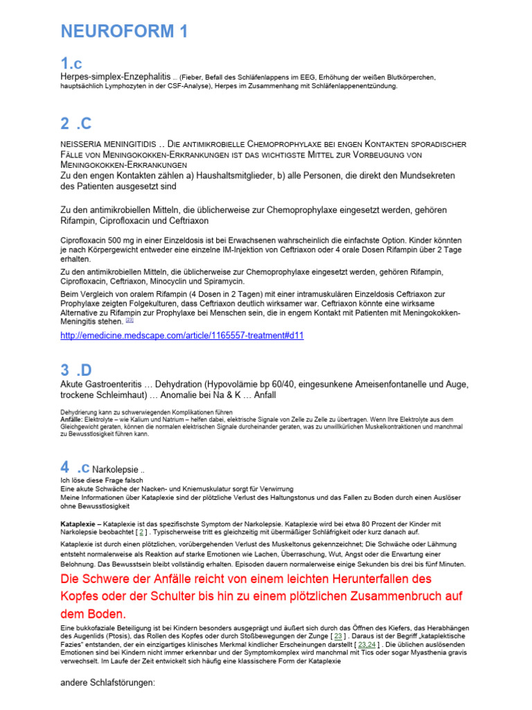 CMS Neuro 1 Answers PDF | PDF