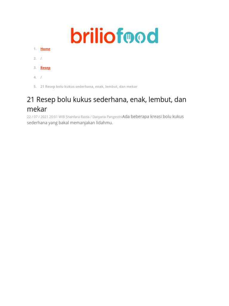 Resep Bolu Kukus | PDF | Kesehatan Holistik