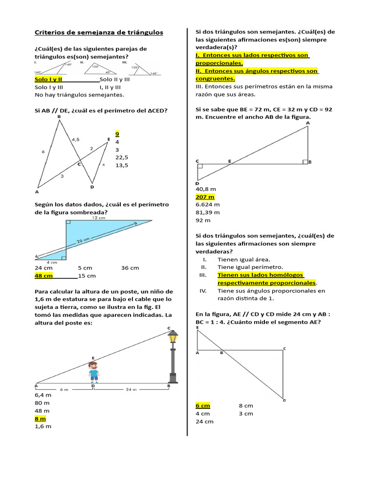 Teorema de Euclides Matemática 1 Medio | PDF | Triángulo | Politopos