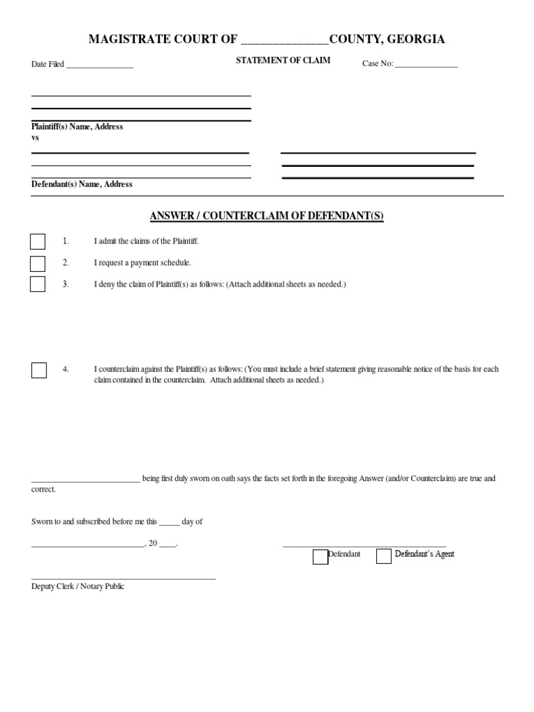 Mag 10 03 Answer and Counterclaim of Defendant | PDF