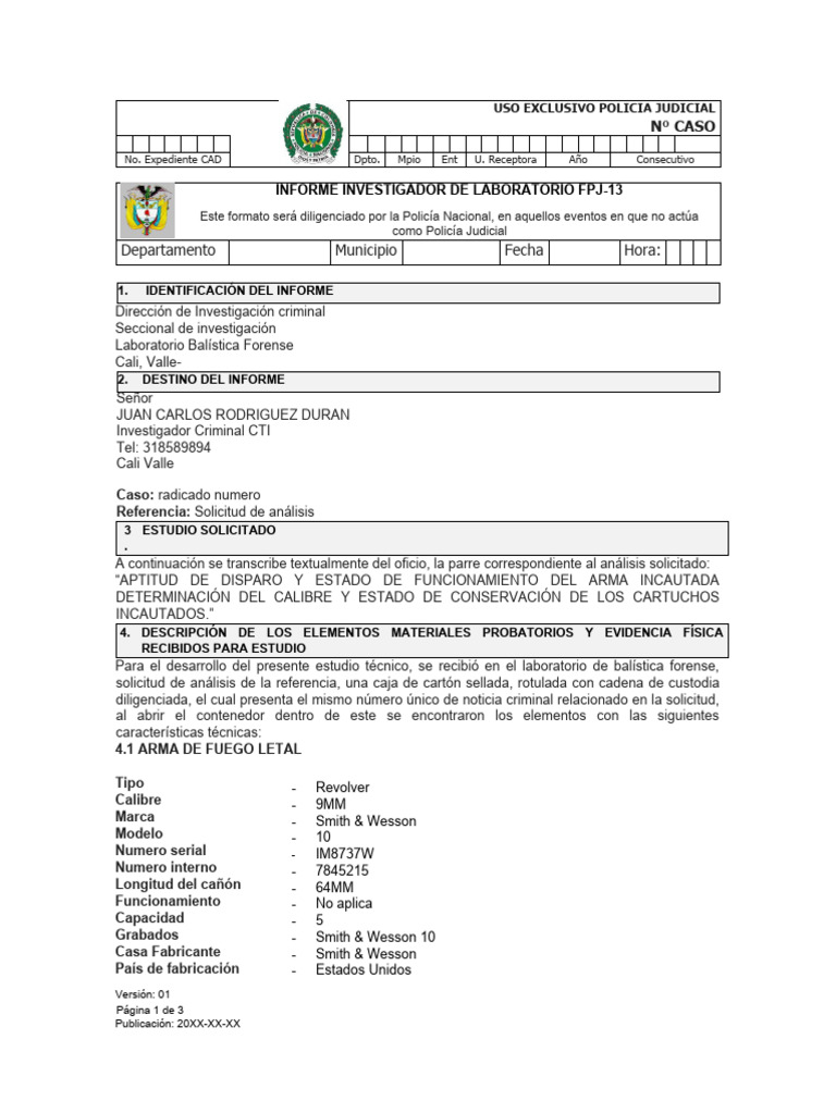 Prueba Balistica | PDF