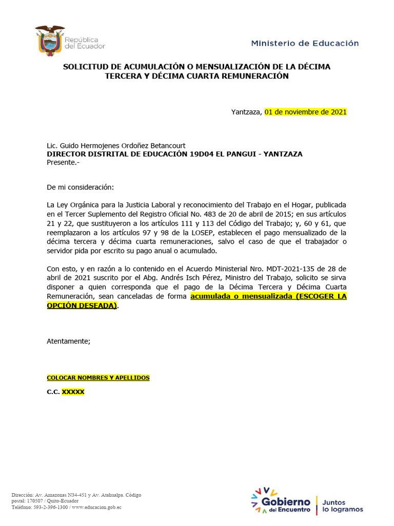 02 Solicitud de AcumulaciÓn o MensualizaciÓn de La DÉcima Tercera y ... 02 Solicitud de AcumulaciÓn o MensualizaciÓn de La DÉcima Tercera y ...
