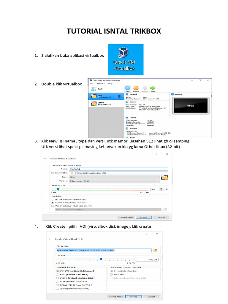Panduan Instalasi Trikbox di VirtualBox | PDF | Komputer