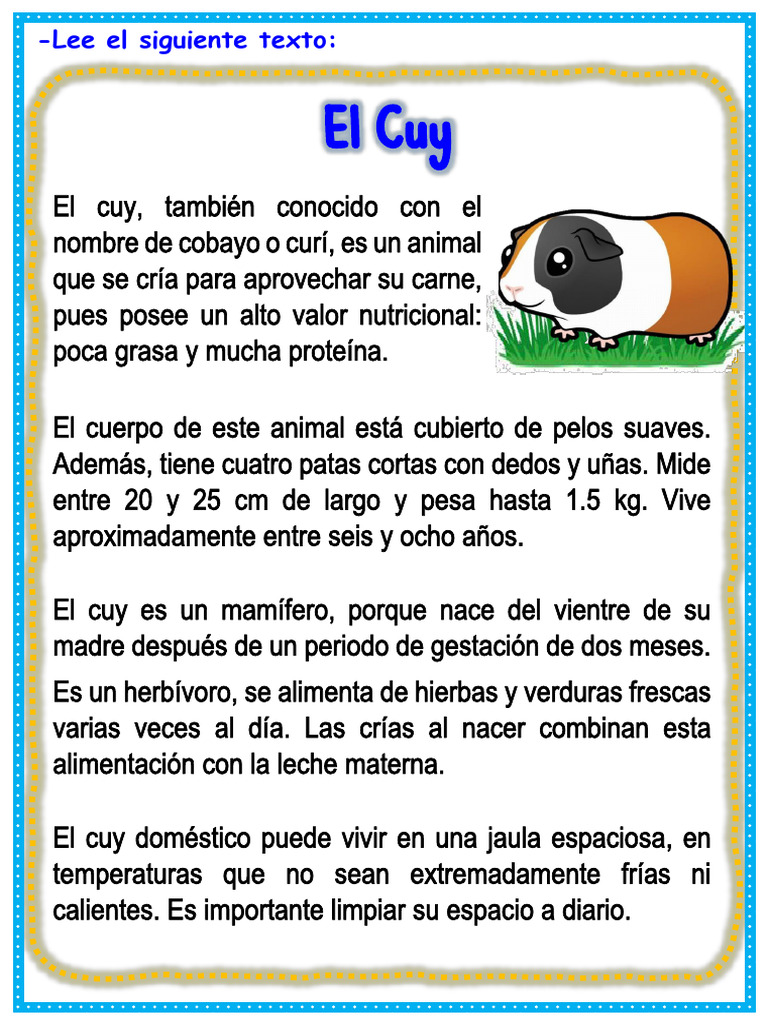 F. Leemos Fichas Informativas Sobre Los Animales. | PDF