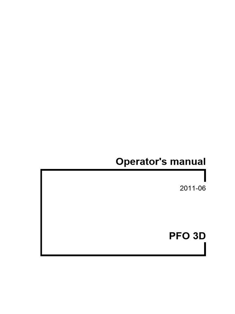 PFO 3D-Operation Manual | PDF | Laser | Electromagnetic Radiation