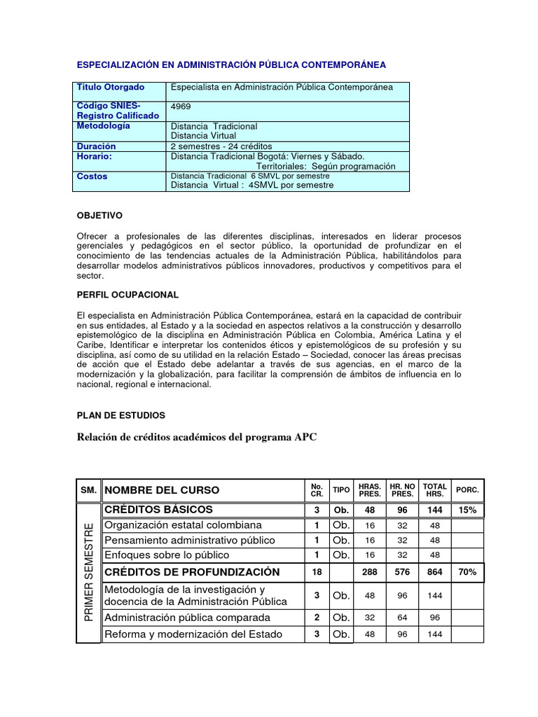 Especialización Administración Pública ESAP | PDF | Administración ...