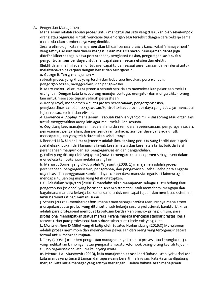 Definisi dan Konsep Manajemen dan Strategi | PDF | Pengembangan Diri