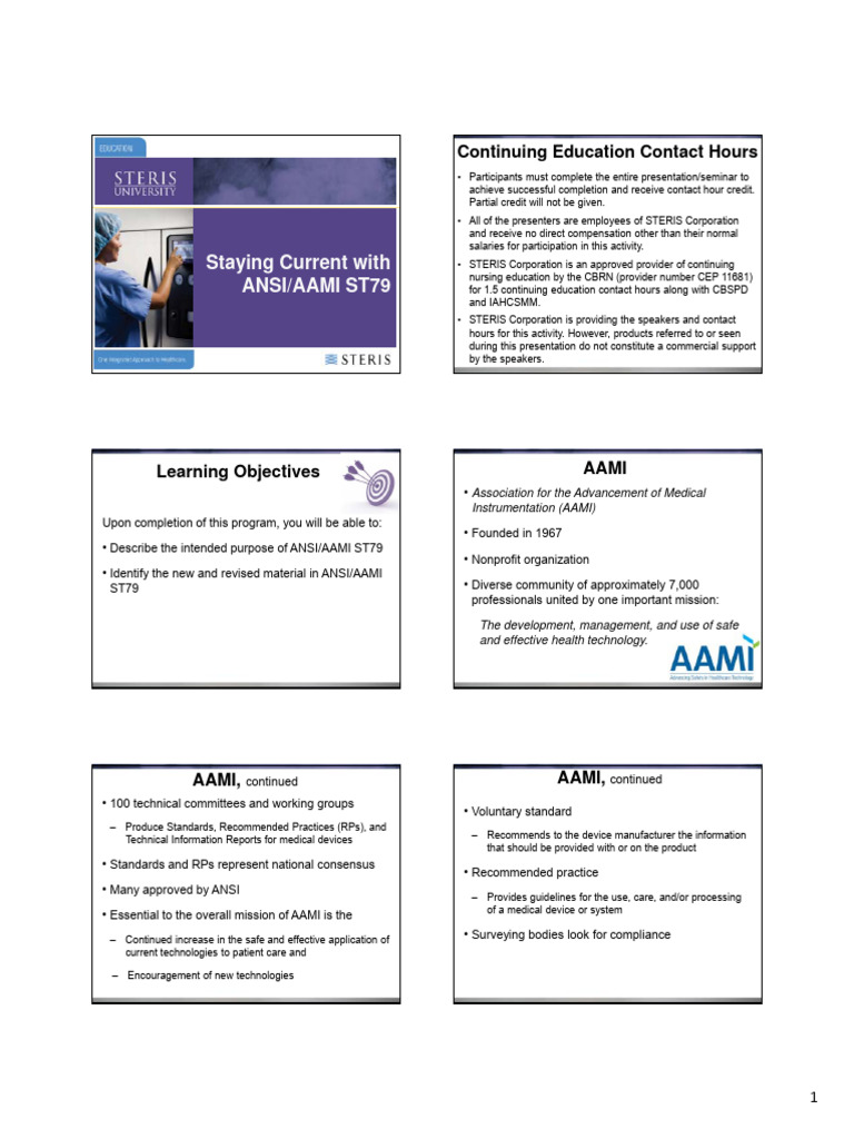Staying Current With ANSI - AAMI ST79 | PDF