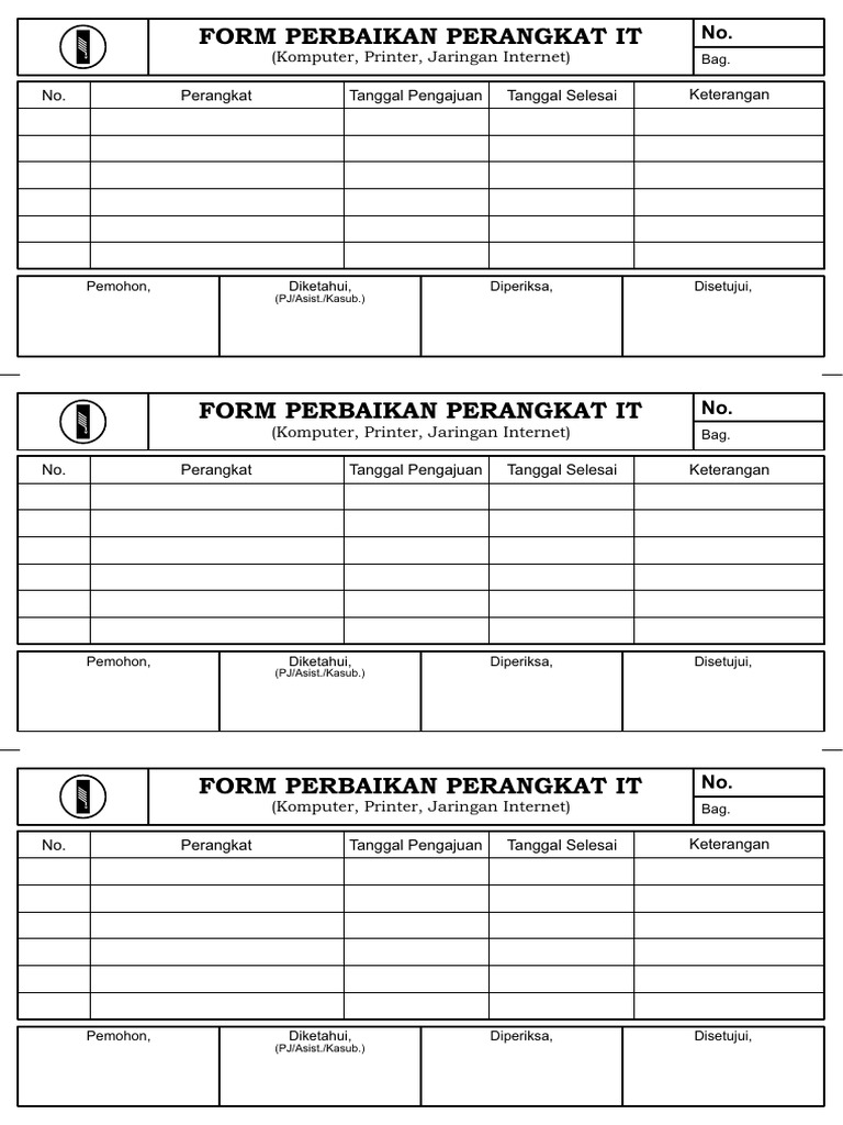 Form Perbaikan Perangkat It | PDF