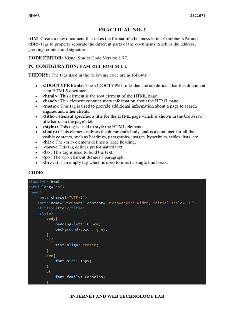Practical No-3 | PDF | Html Element | Html