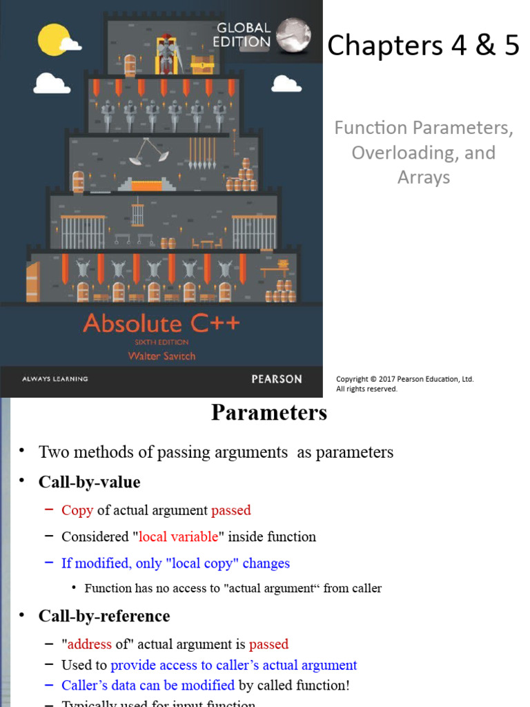 Lec4 C Function Parameters Overloading And Arrays Pdf Parameter Computer Programming