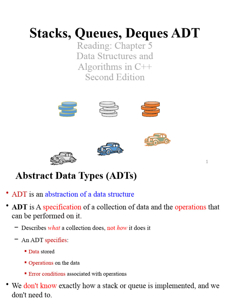 Lec14. Stacks, Queues, Deque | PDF | Queue (Abstract Data Type) | C++