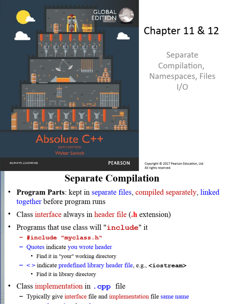 Lec9. Separate Compilation, Namespaces, Files IO | PDF