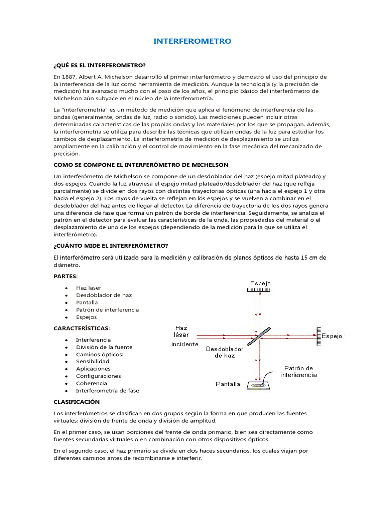 INTERFEROMETRO | PDF | Interferometría | Óptica