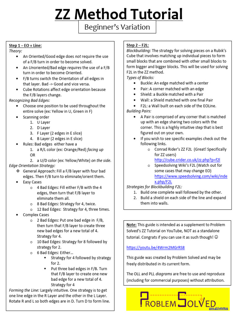 ZZMethod (Beginner's Variation) | PDF | Logic Puzzles | Recreational ...