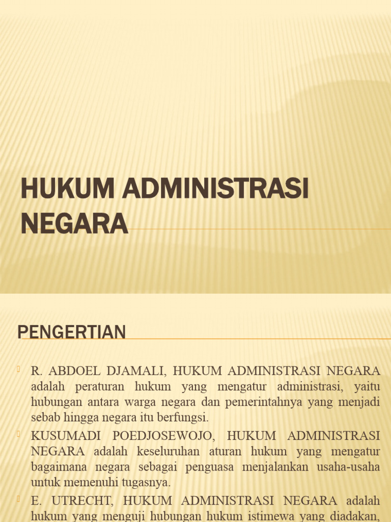 Hukum Administrasi Negara: Definisi dan Sumbernya | PDF