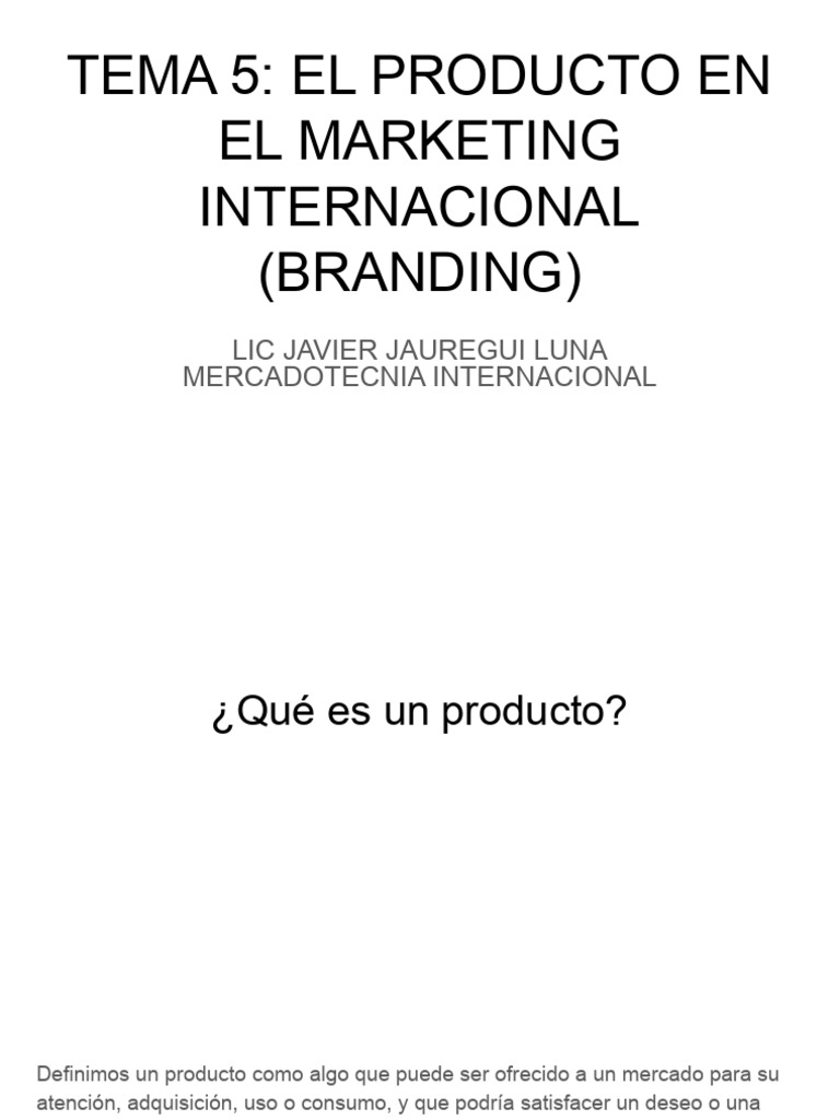 El Producto en El Marketing Internacional | PDF | Producto (Negocio) | Marketing