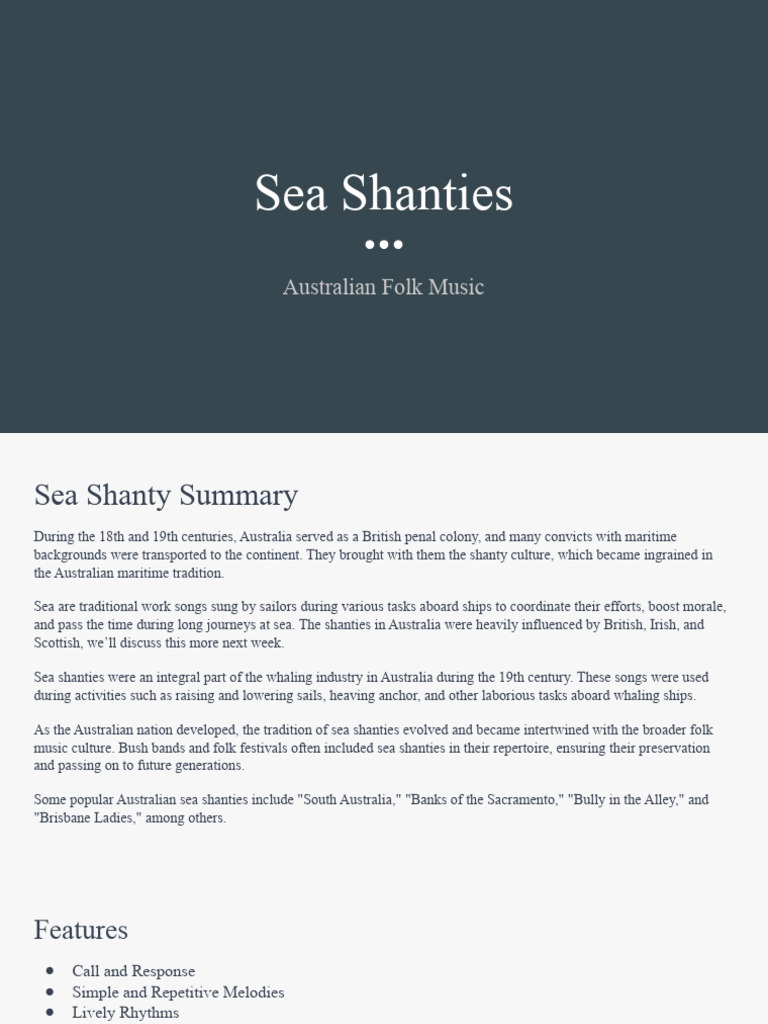 Australian Sea Shanty Tradition | PDF | Social Science | Travel