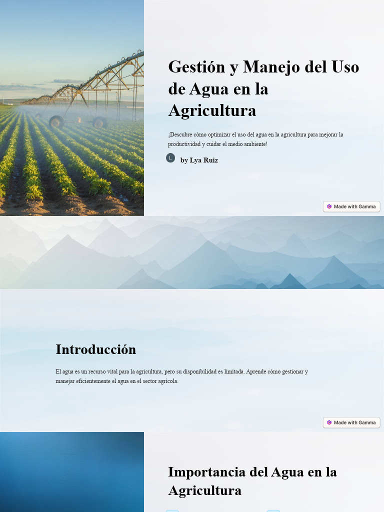 Gestion y Manejo Del Uso de Agua en La Agricultura 3 | Descargar gratis PDF | Agricultura | Agua