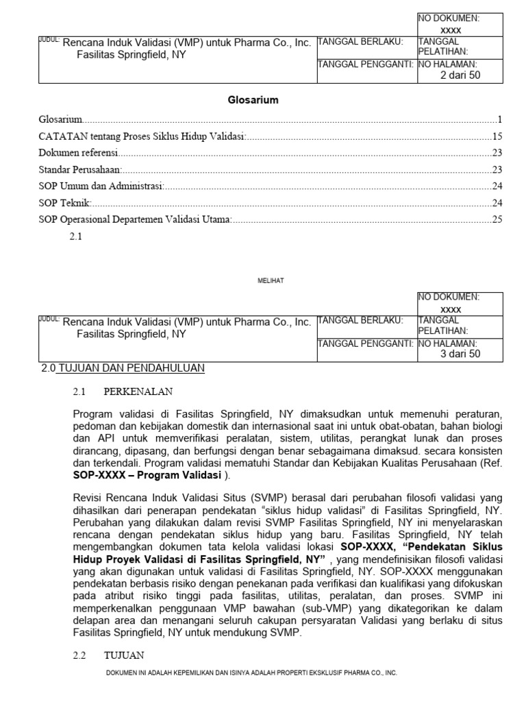 Rencana Validasi Induk PDF | PDF