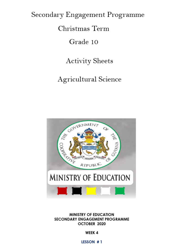 Grade 10 Agriculture Science Week 4 Lesson 1 | PDF | Caribbean | Plantation