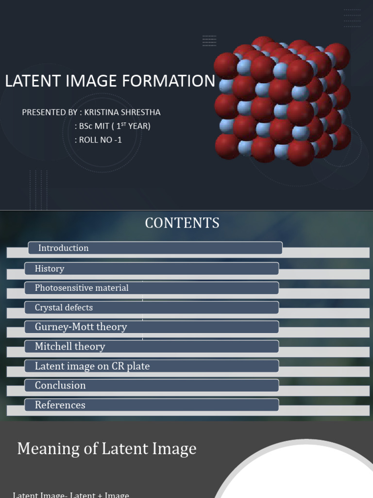 Latent Image Formation | PDF | Chemical Substances | Physical Sciences
