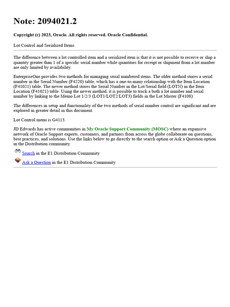 Lot Processing and Serial Number Control | PDF | Shelf Life | Inventory