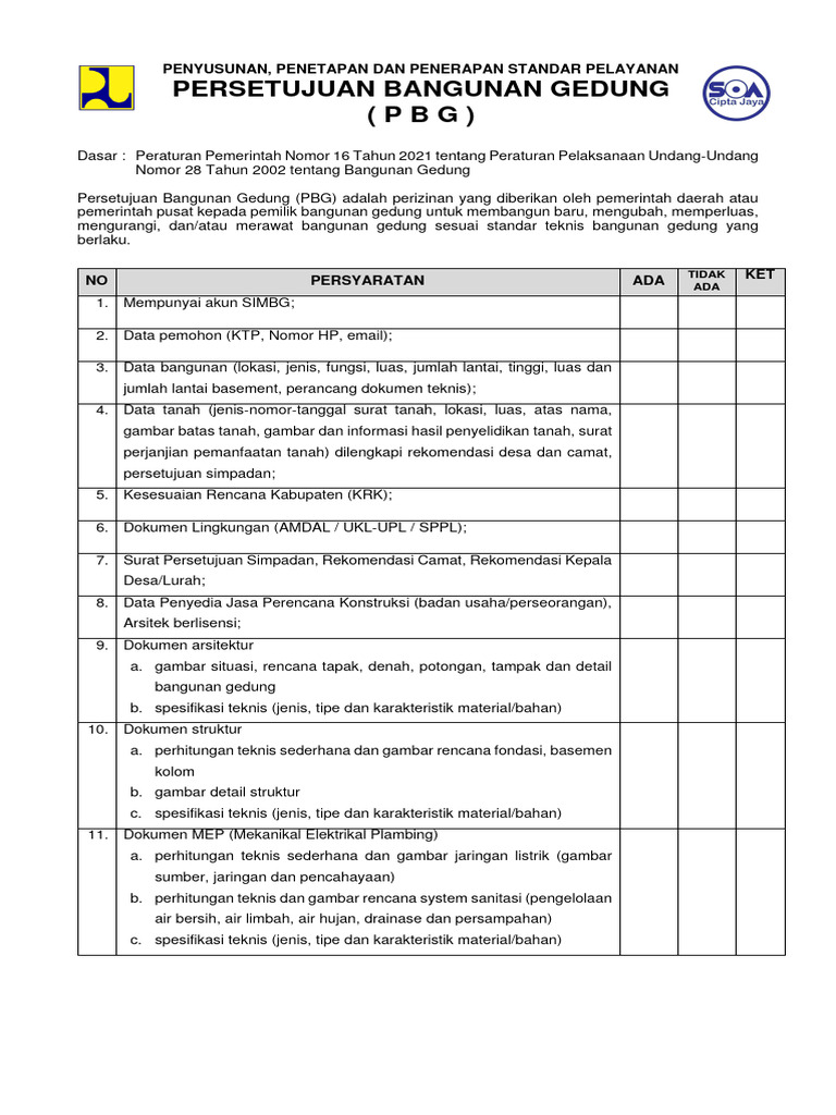 Syarat PBG & SLF | PDF